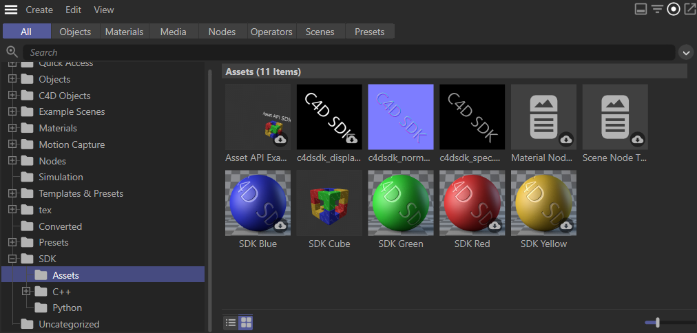 Asset Types : Cinema 4D C++ SDK